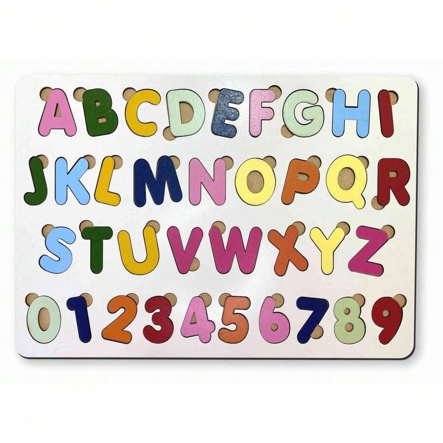 EDUCATIONAL TOY ALPHABET + NUMBER MATCHING BOARD WHITE MDF - MEGA ...