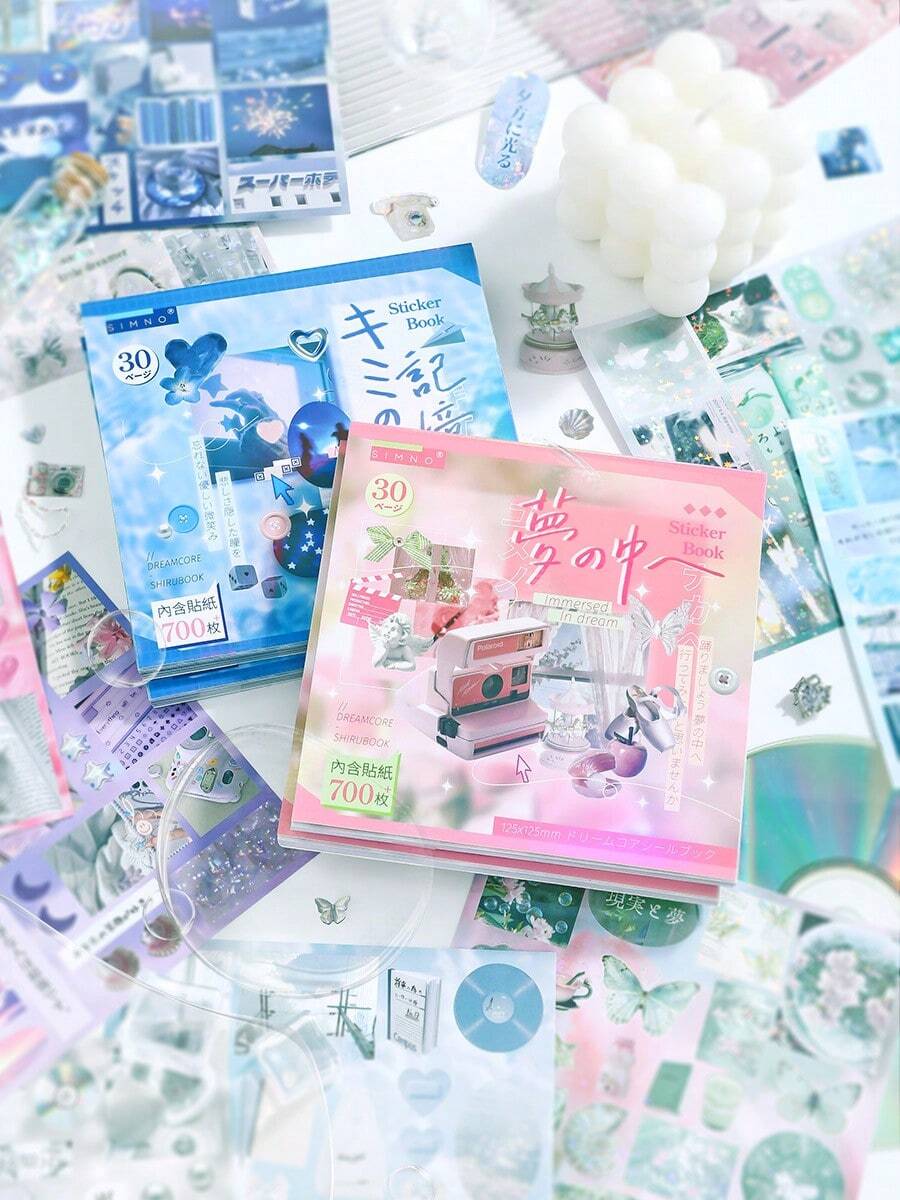 Japanese Style Dream Core Stickers, DIY Scrapbooking Stickers With Cute ...