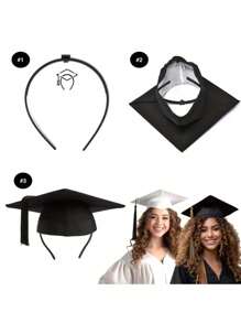 Écharpe tachée "J'ai obtenu mon diplôme" et toque de graduation avec ...