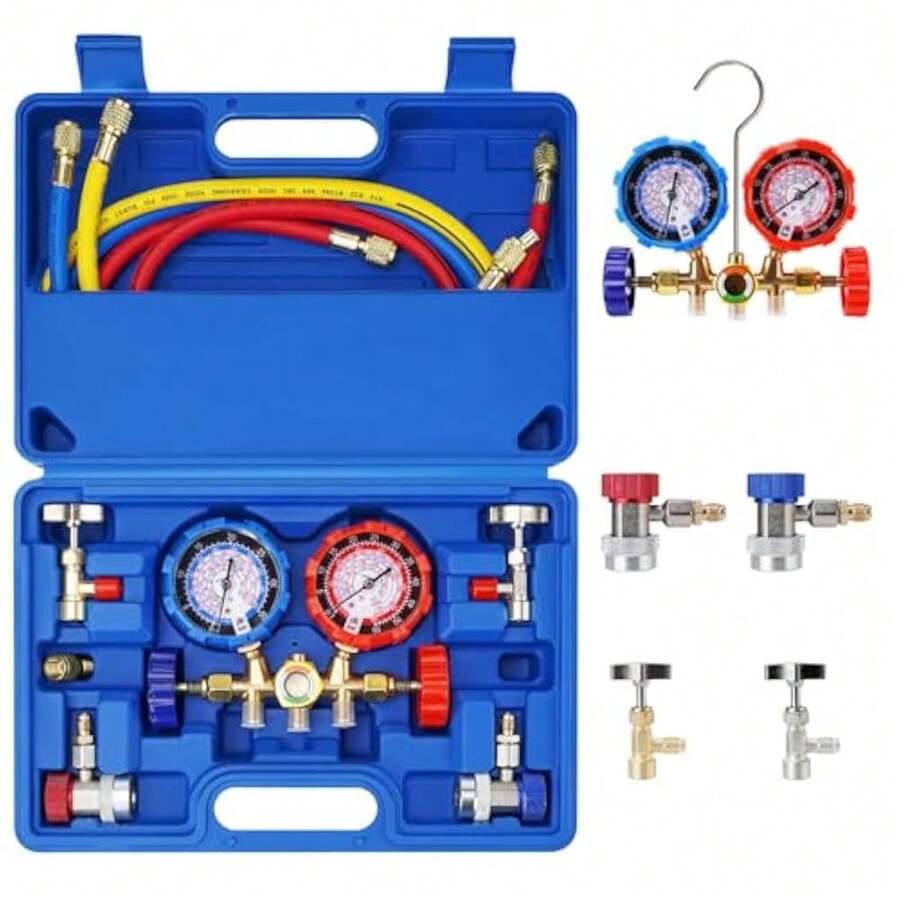 Ac Gauges, Ac Manifold Gauge Set For R134A R12 R22 R502, 3 Way ...
