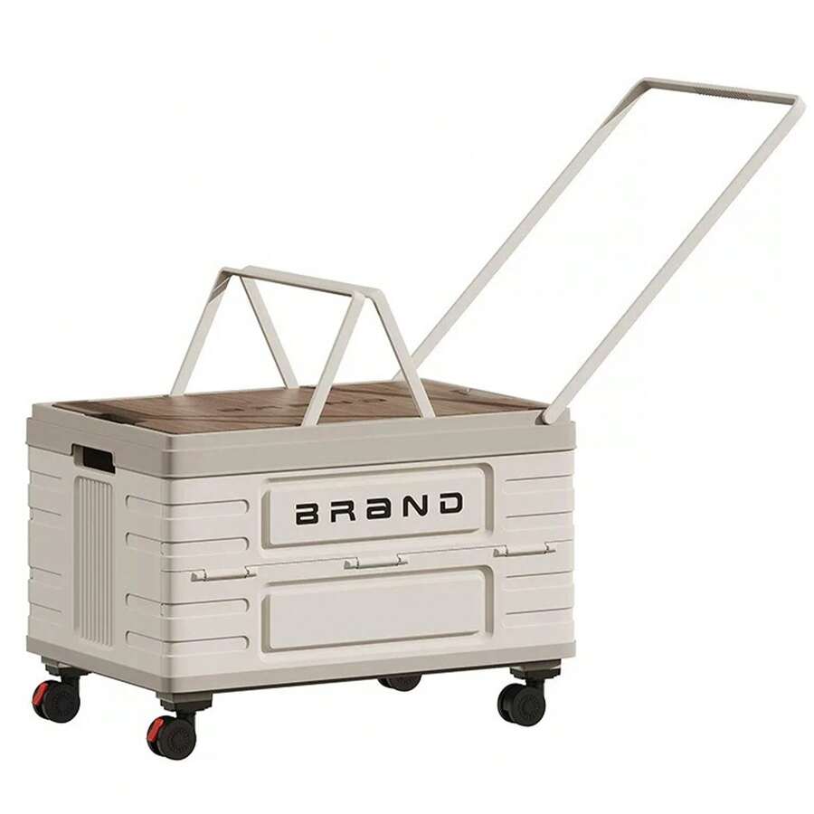 Foldable Camping Storage Box, Camping Trolley With Wooden Table Lid ...