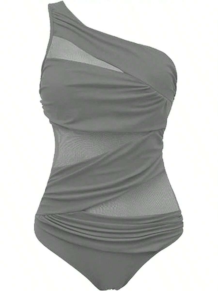 Runtlly Women's One Piece Swimsuits One Shoulder Plus Size Swimwear ...