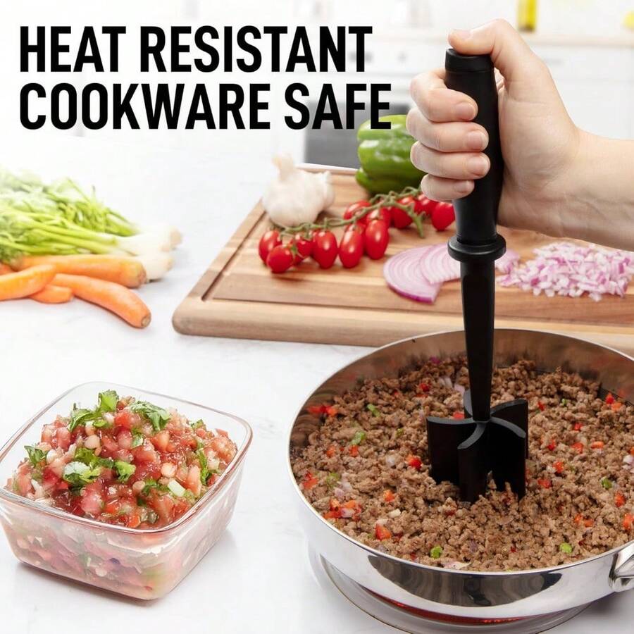 Zulay Ground Beef Chopper Tool Hamburger Smasher Tool - Meat Chopper ...