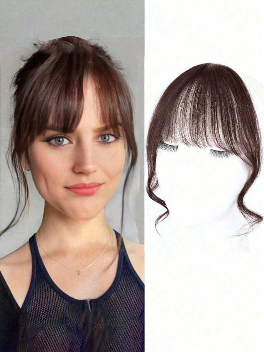 1pc Curly Bangs With Sideburns Natural Looking Clip-In Hair Extension ...