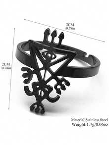 Sigil Church Of Satan Trident Stainless Steel Rings Seal Of LaVey ...
