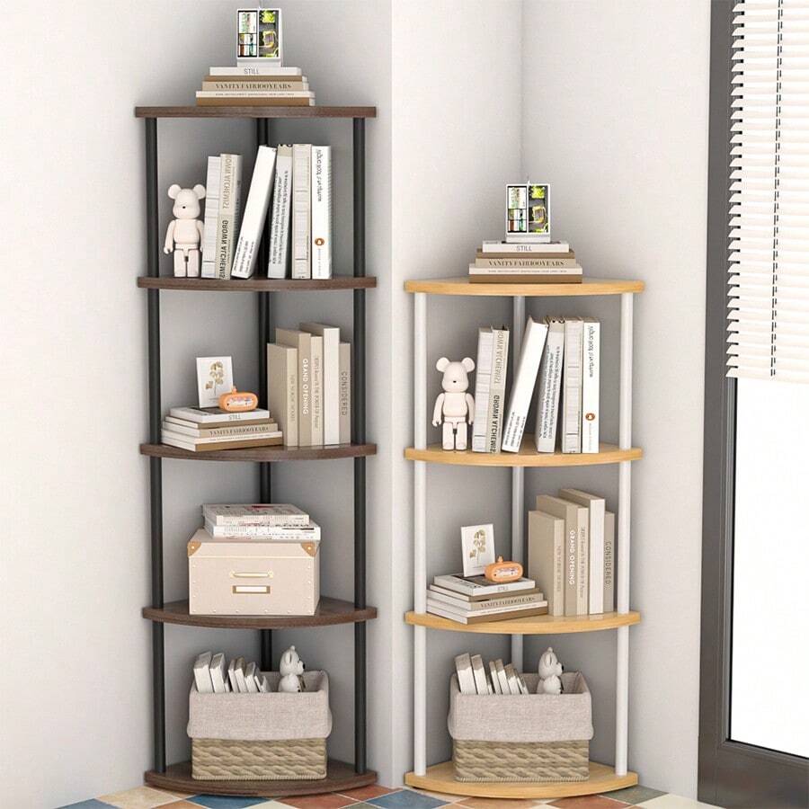 5/ 6 Tier Corner Shelf, Corner Bookshelf Small Bookcase Modern Corner ...