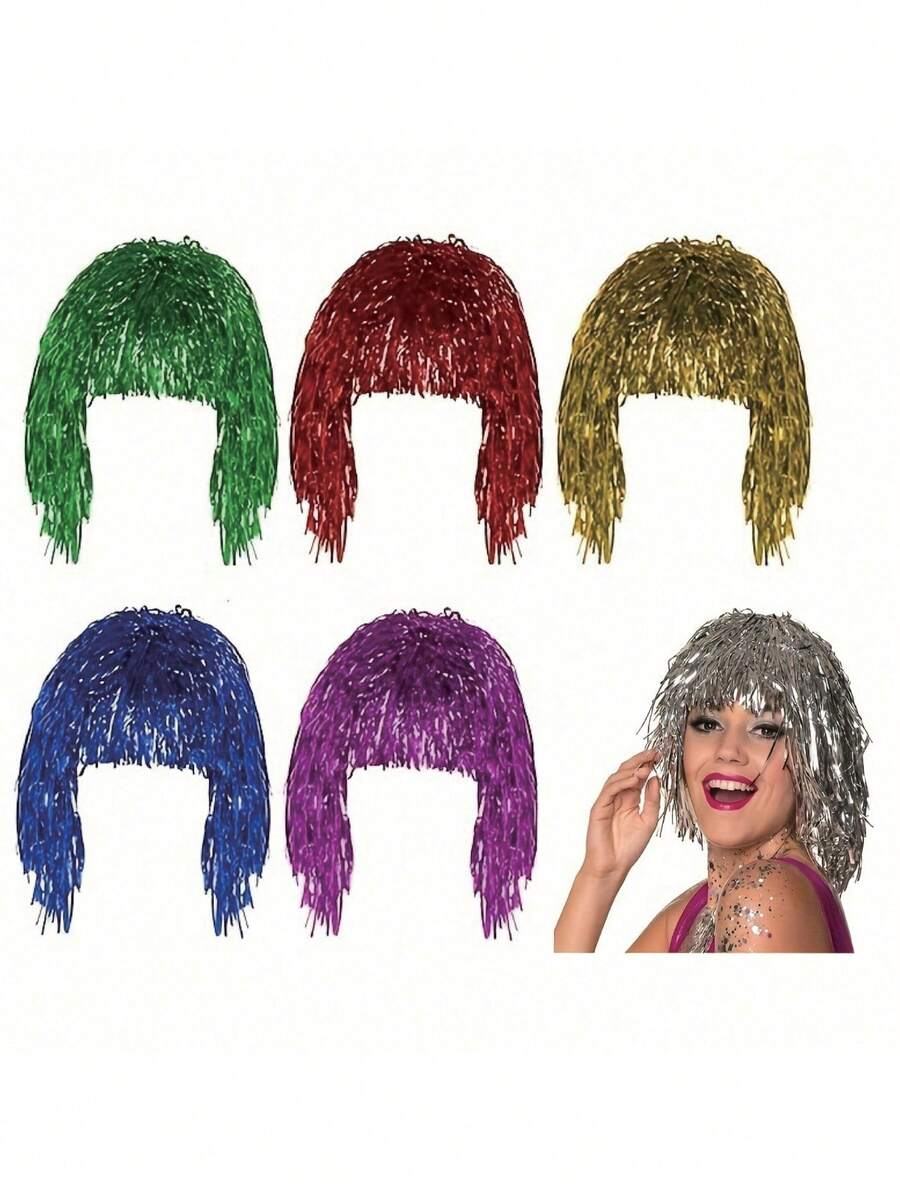 6 Peças de Perucas para Festa, Estilo Punk, Festa de Fantasia Disco ...