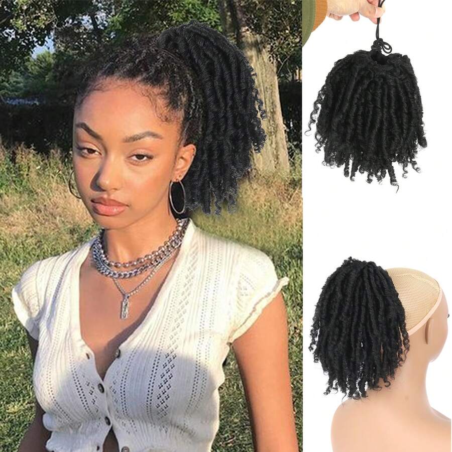 Faux Loc Ponytail Extensions For Women Short Cute Dreadlocks Ponytail ...