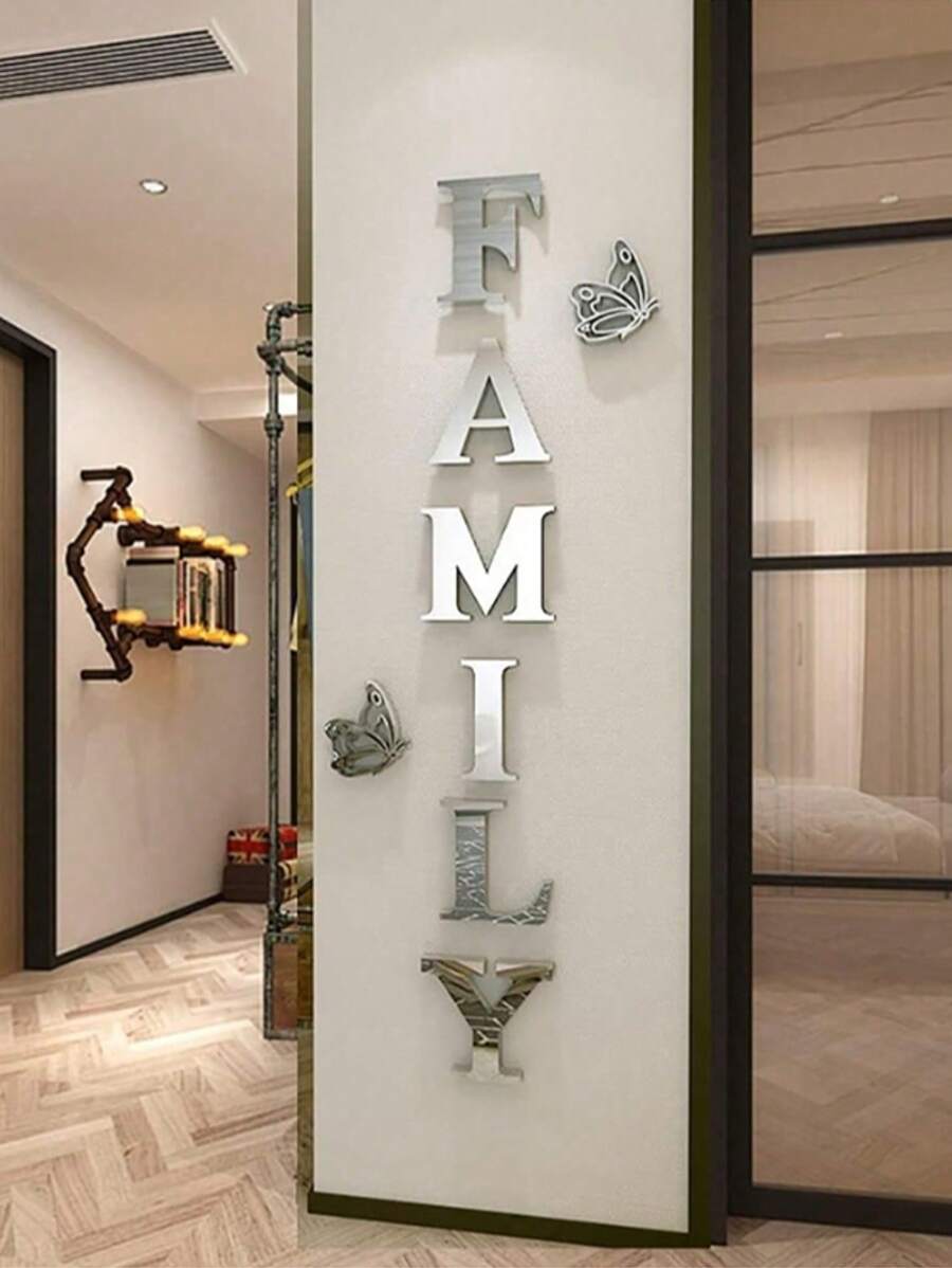 FAMILY Acrylic Mirror Wall Decals - Elegant DIY Home Decor For Kitchen ...