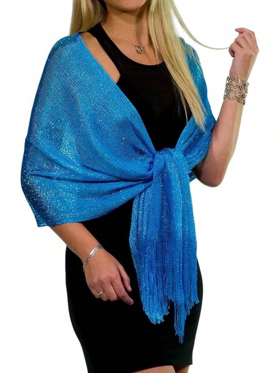 ShineGlitz Shawls And Wraps Evening Dresses, Metallic Glitter Shawls ...