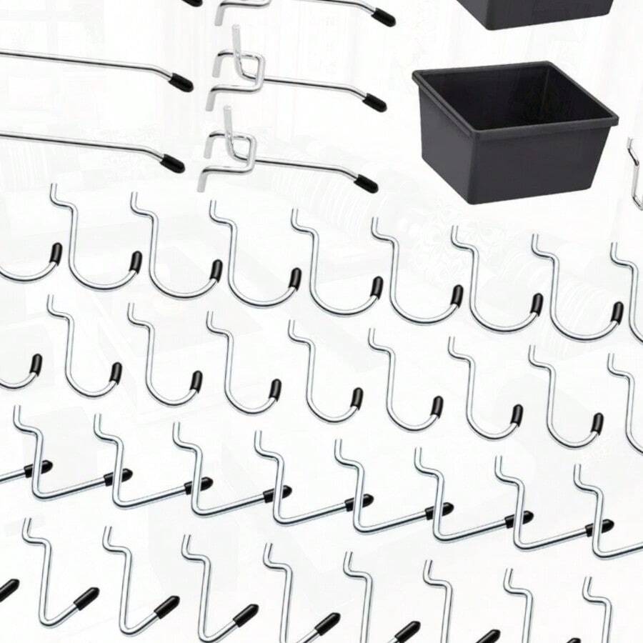 110Piece Pegboard Hooks Kit Metal Organizer Accories For Garage ...