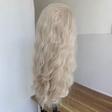 Heat Resistant Synthetic Hair Layered Daily Wear Long Wavy Party Soft Mixed Blonde 13X4 Inch ...