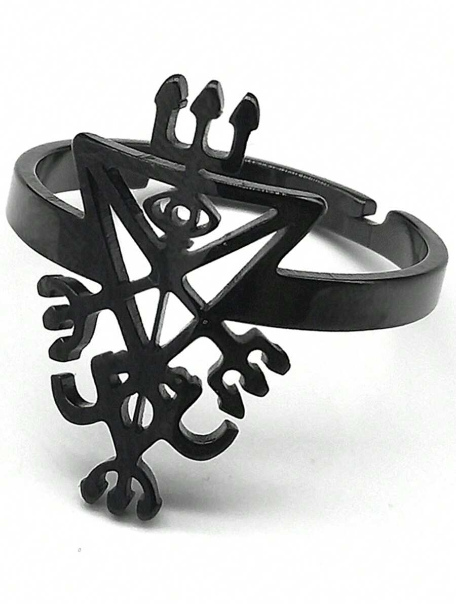 Sigil Church Of Satan Trident Stainless Steel Rings Seal Of LaVey ...