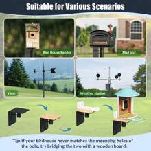 YeYeBest Bird House Pole, Heavy Duty Spiral Ground Auger Bird Feeder ...