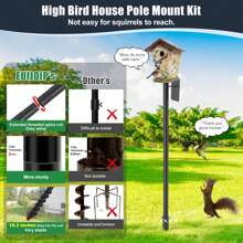 YeYeBest Bird House Pole, Heavy Duty Spiral Ground Auger Bird Feeder ...