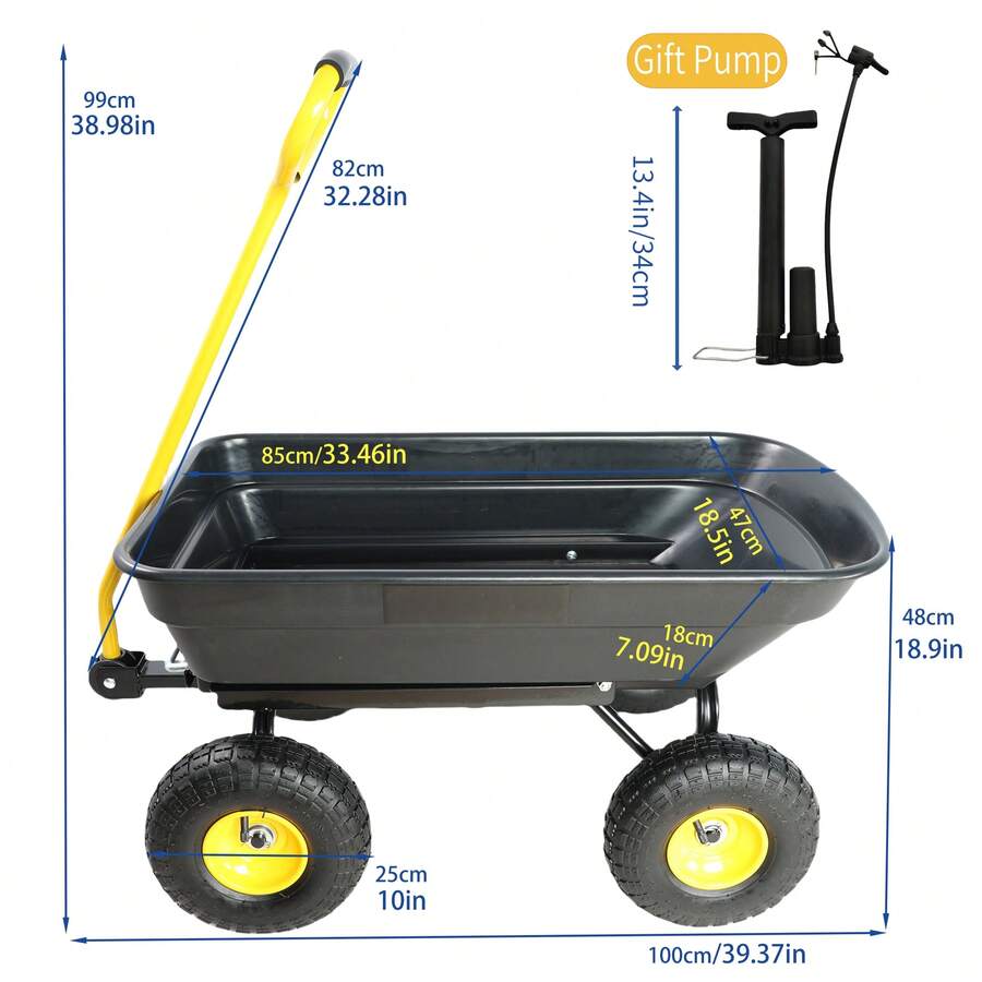 Heavy-Duty Folding Garden Dump Cart | Wheelbarrow | Yard Carts | Wagon ...