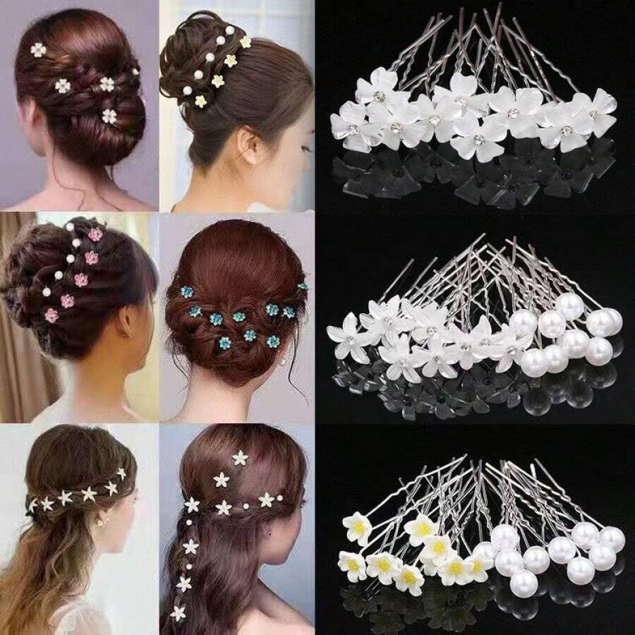10pcs Crystal Hairpins Hair Accessories Bridesmaid Updo Hairstyle U ...