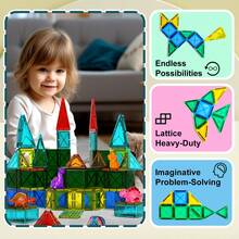 Magnetic Building Tiles, Large Magnet Building Set, Magnetic Blocks, 3D ...
