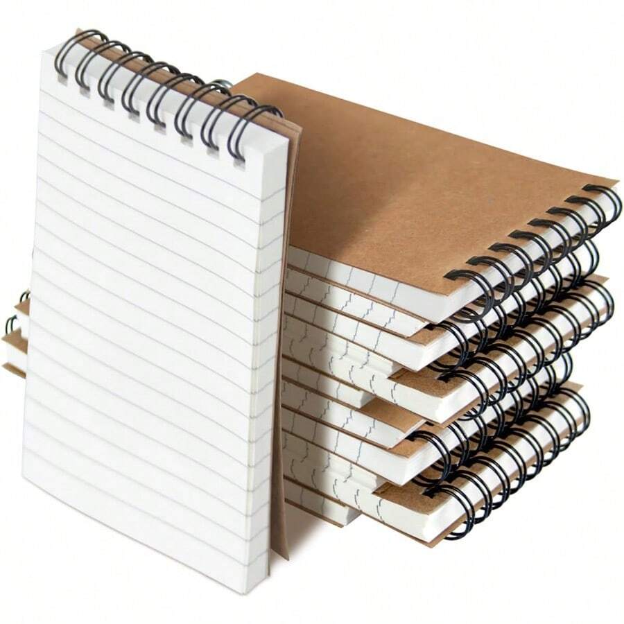 Pocket Notebooks Set Of 12 Small 3x5 Spiral Notepads Office Style Mini ...