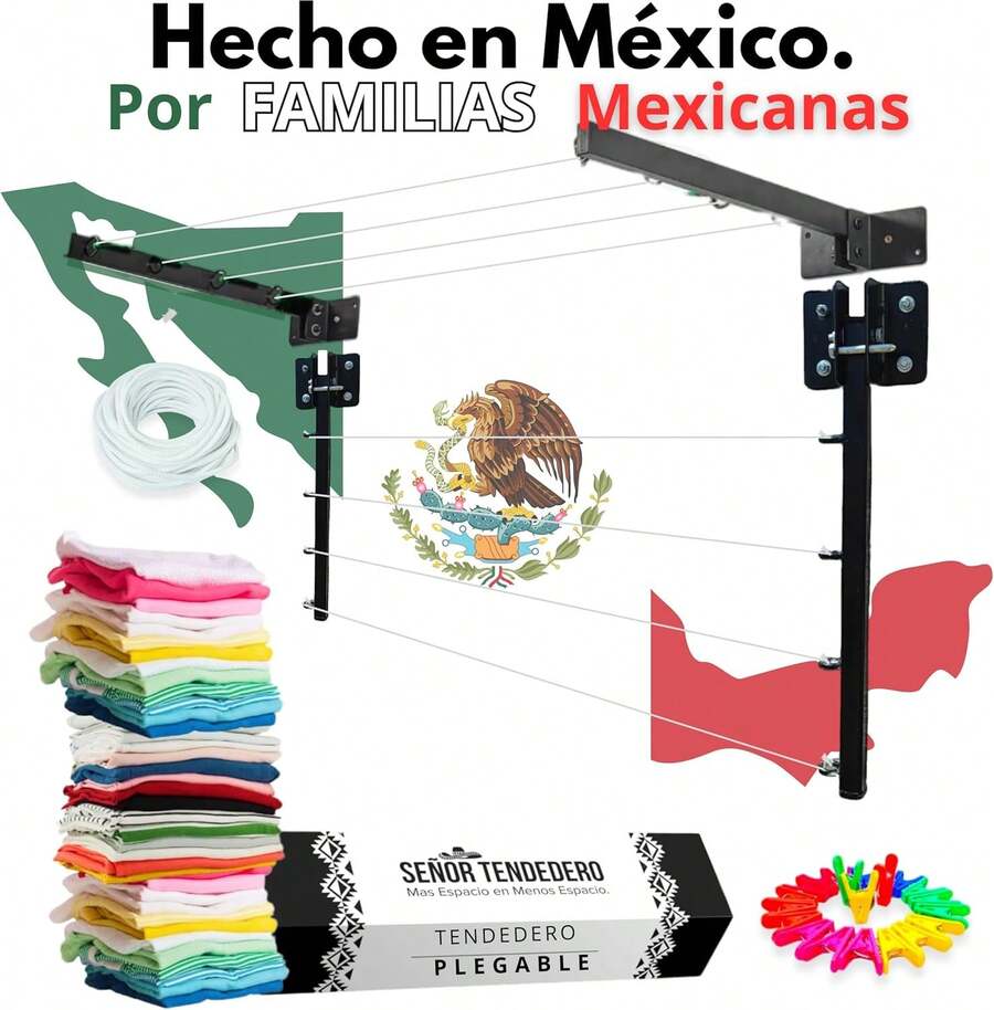 Genérico TENDEDERO RETRACTIL Pared - Tendedero para Ropa; Colgador de ...