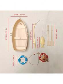 Miniature Floating Boat Models, Tiny Fishing Boats With Lifebuoys For ...
