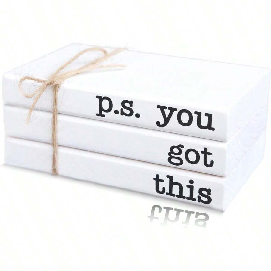 TrendyCute Office Desk Decor Inspirational Wooden Mini Faux Books For ...