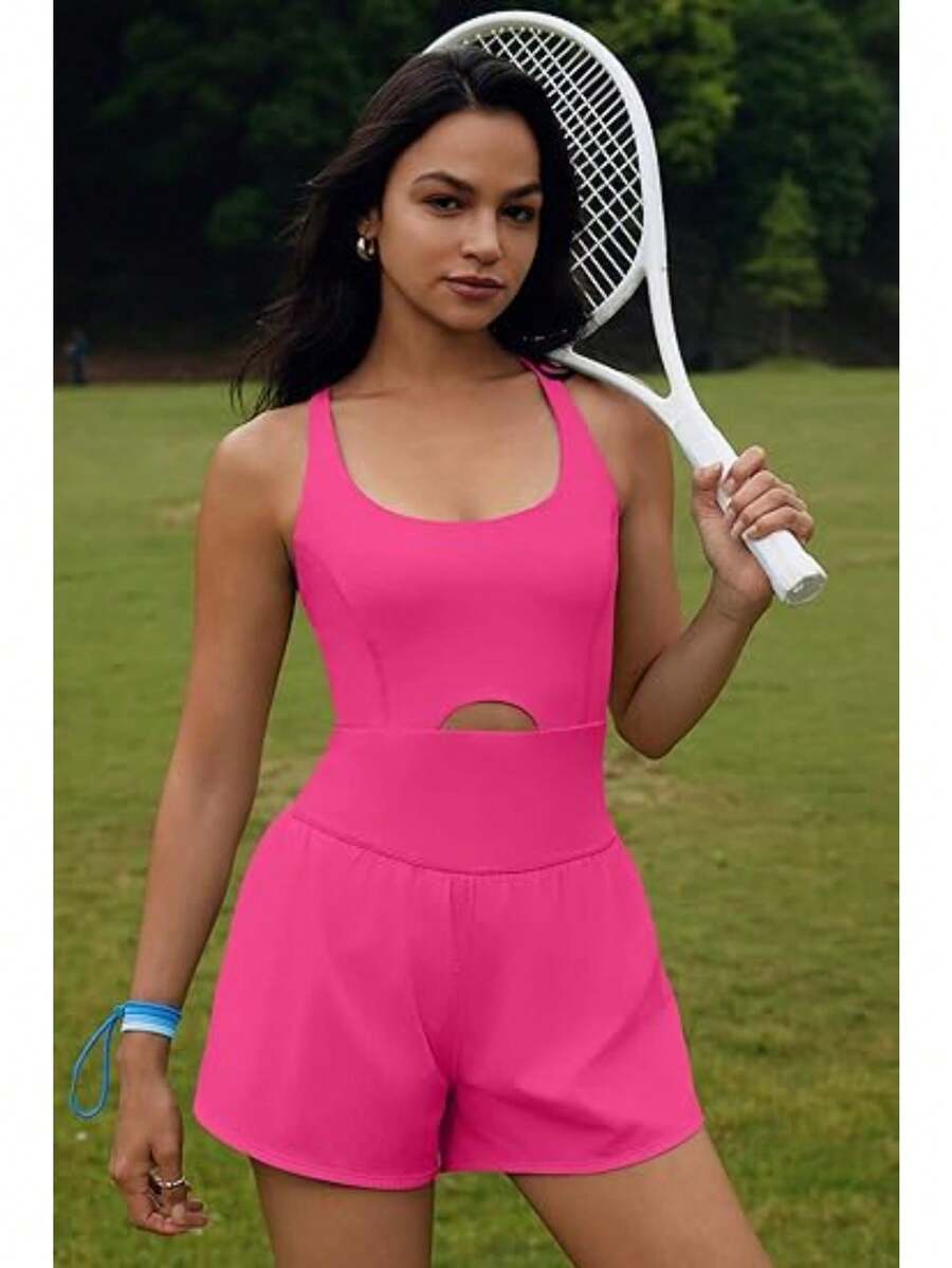 Womens Running Workout Rompers Athletic Romper One Piece Outfits ...