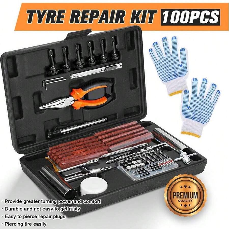 100P Tyre Puncture Repair Kit Tire Recovery Car 4WD Offroad Plugs ...