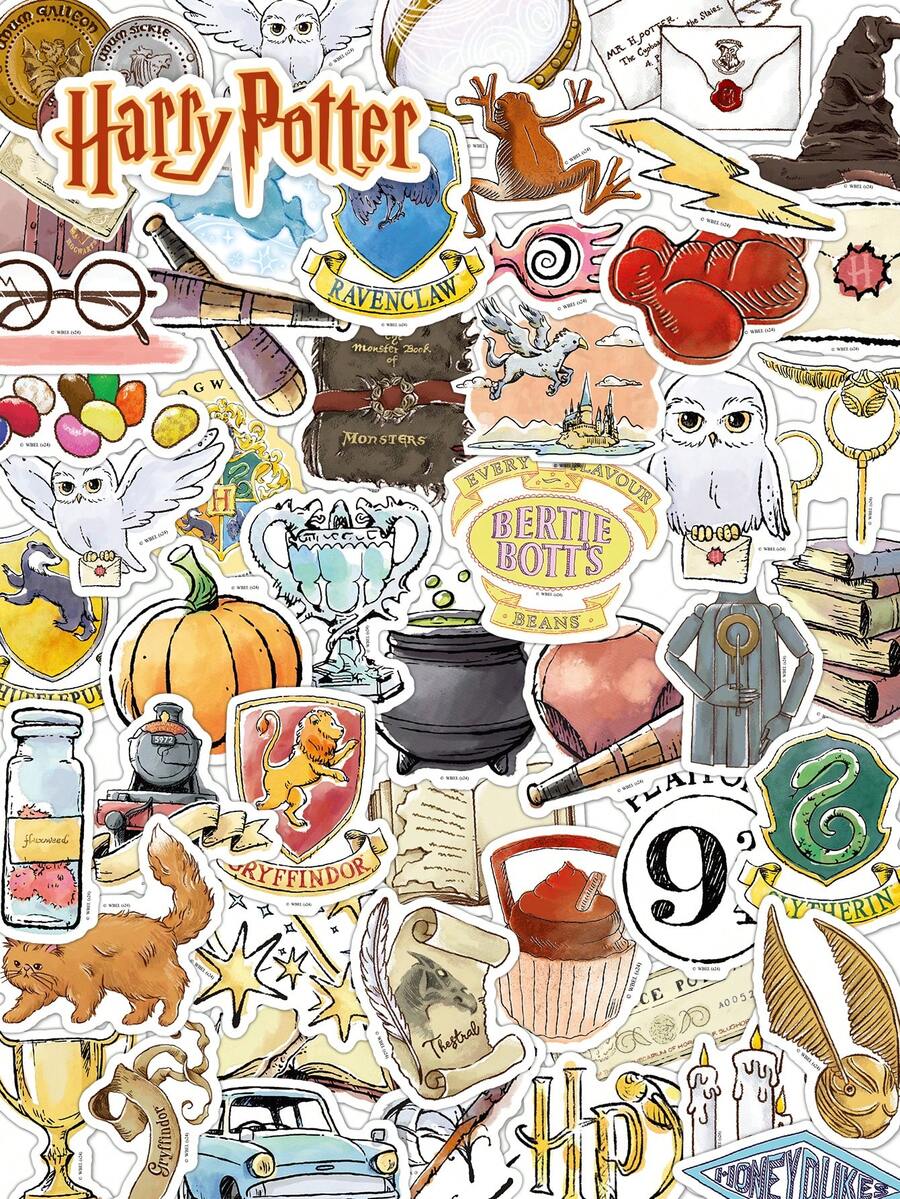 Harry Potter 50pcs Hogwarts Wizarding Animals & Elves Themed Stickers ...