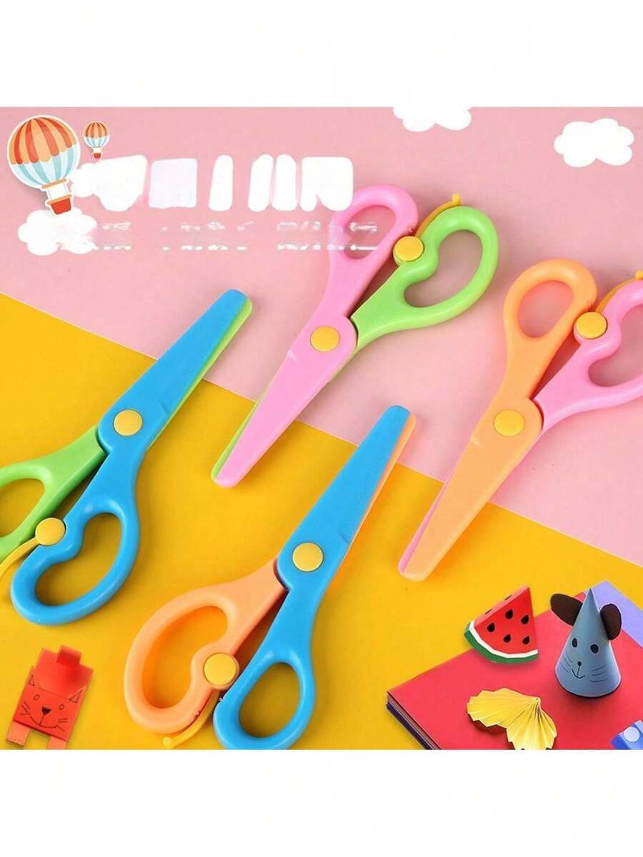 Safe Plastic Scissors Do Not Hurt Hands Creative Handmade Paper Cutting ...