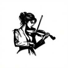 Metal Violin Wall Decor- Black Wall Art For Home-Tin Plate Signs-Easy ...