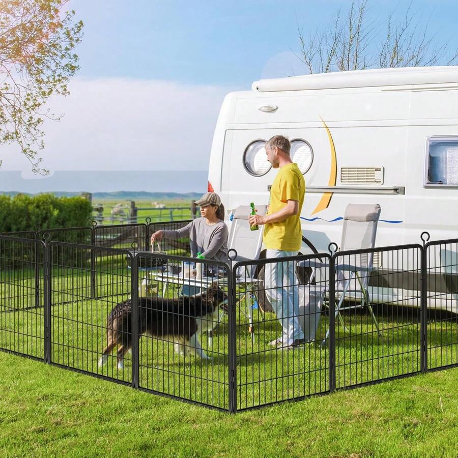Heavy-Duty 8/16 Panel Dog Playpen, Indoor & Outdoor Pet Exercise Pen ...