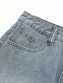 Christmas Y2K Retro Frayed Hem Denim Mini Skirt, Women High Waist Slim ...