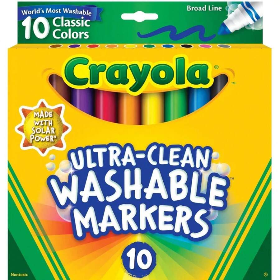 10ct Washable Broad Line Markers - Classic Colors: School Supplies Kids ...