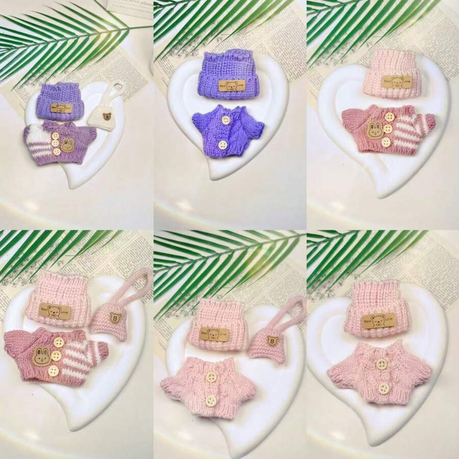 New 1st-2nd-3rd Generation 15-17cm Labubu Pendant Knitted Sweater Set ...