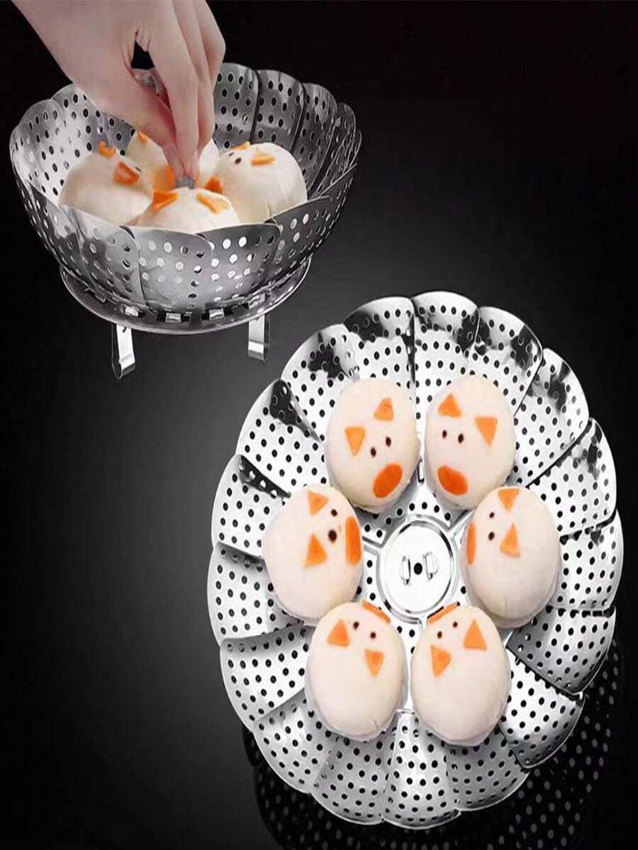 1pc Multi-Function Stainless Steel Steamer, Foldable Steamer Tray ...