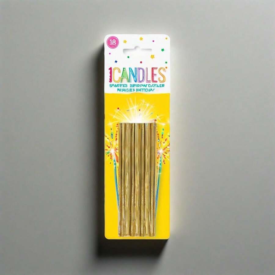18ct Sparkler Birthday Candles Gold: Sparkling Cake Sparklers For ...