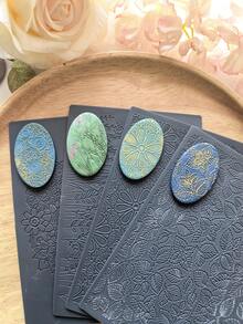 4Pcs New Flower Datura Green Plant Soft Clay Texture Pad Dough ...