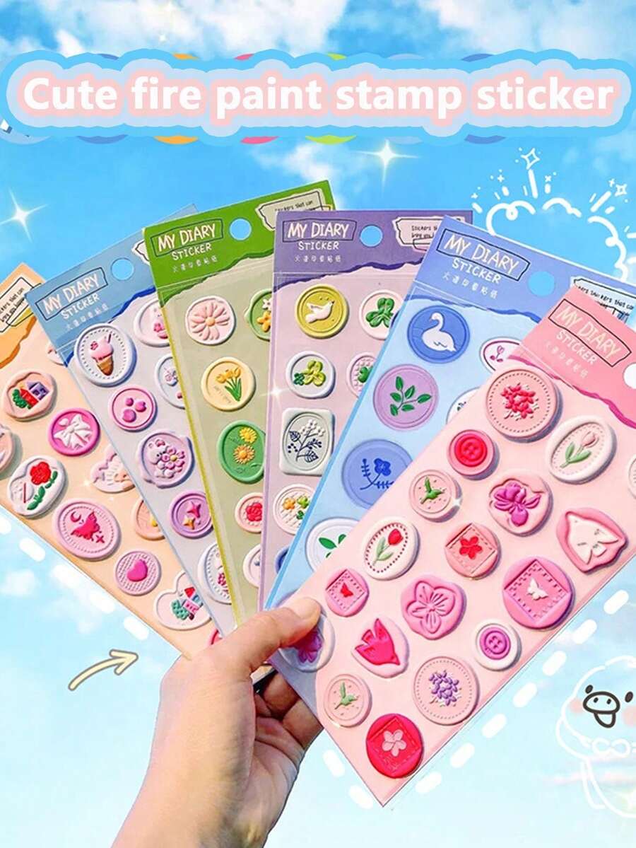 1pc Faux Wax Seal Sticker, 3D Ins Style Envelope Seal Stickers ...