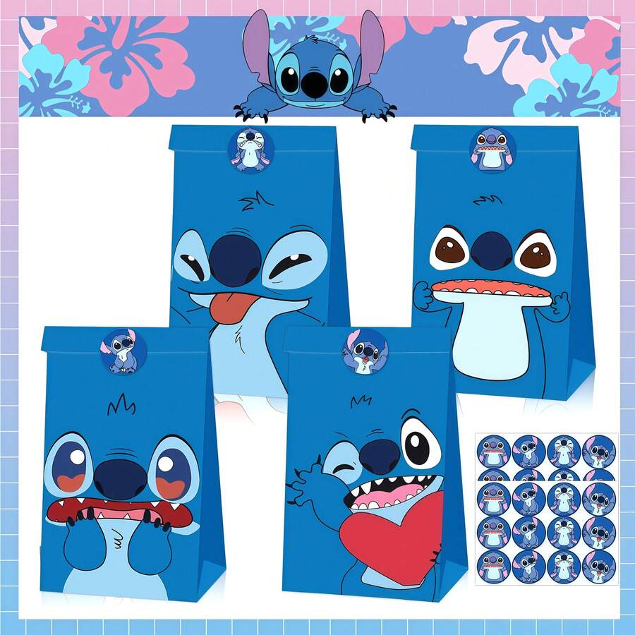 Disney 12 Pcs Of Stitch Gift Bags For Birthday Party Decorations And ...