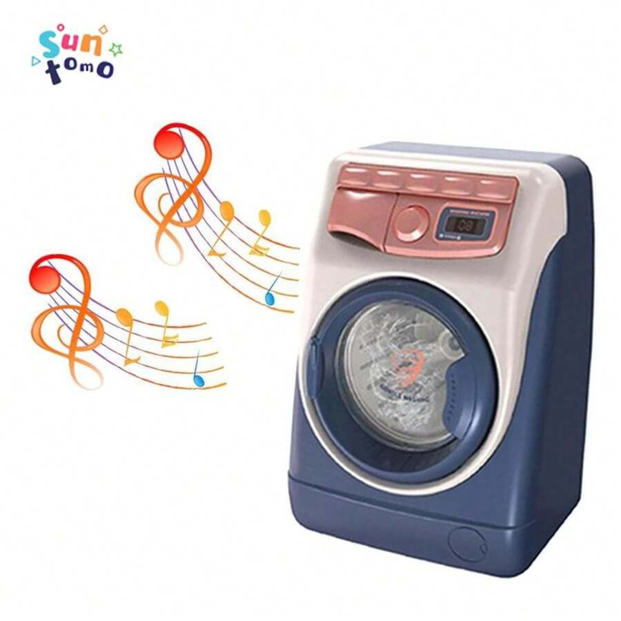 Washing Machine Toy For Kids, Realistic Sounds With Lights Laundry Play ...