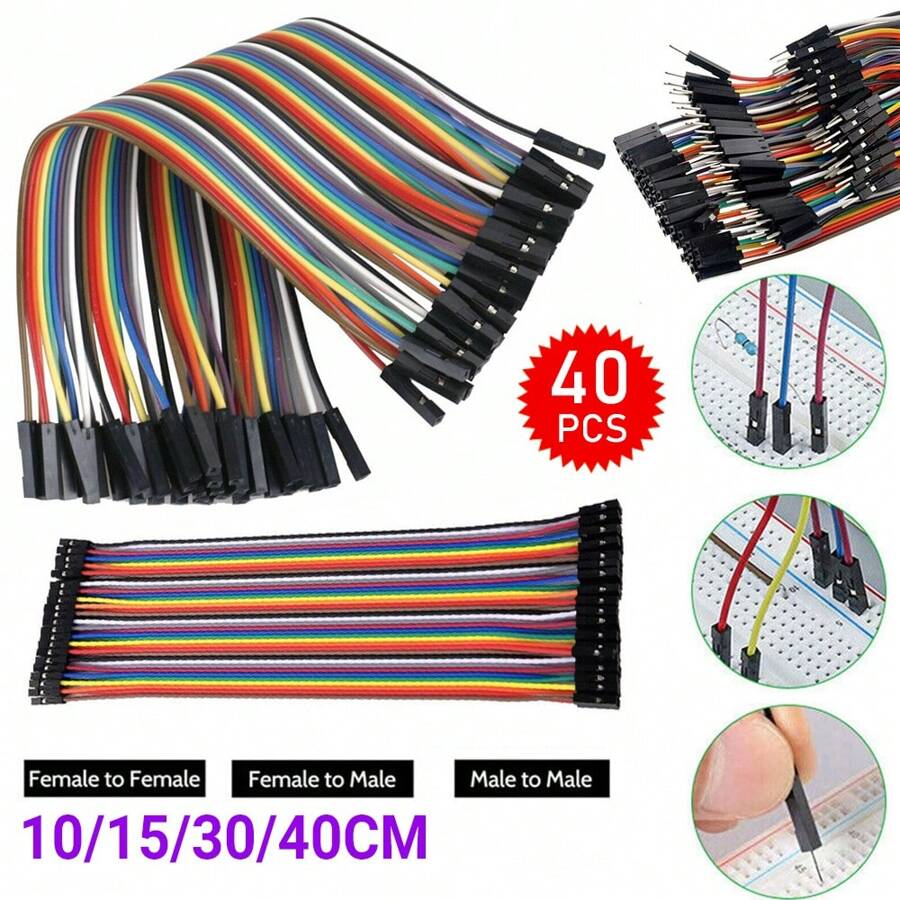 8 Sets (40PCS/Set) 10/15/30/40CM Cable Jumper Wire For Arduino RPi ...