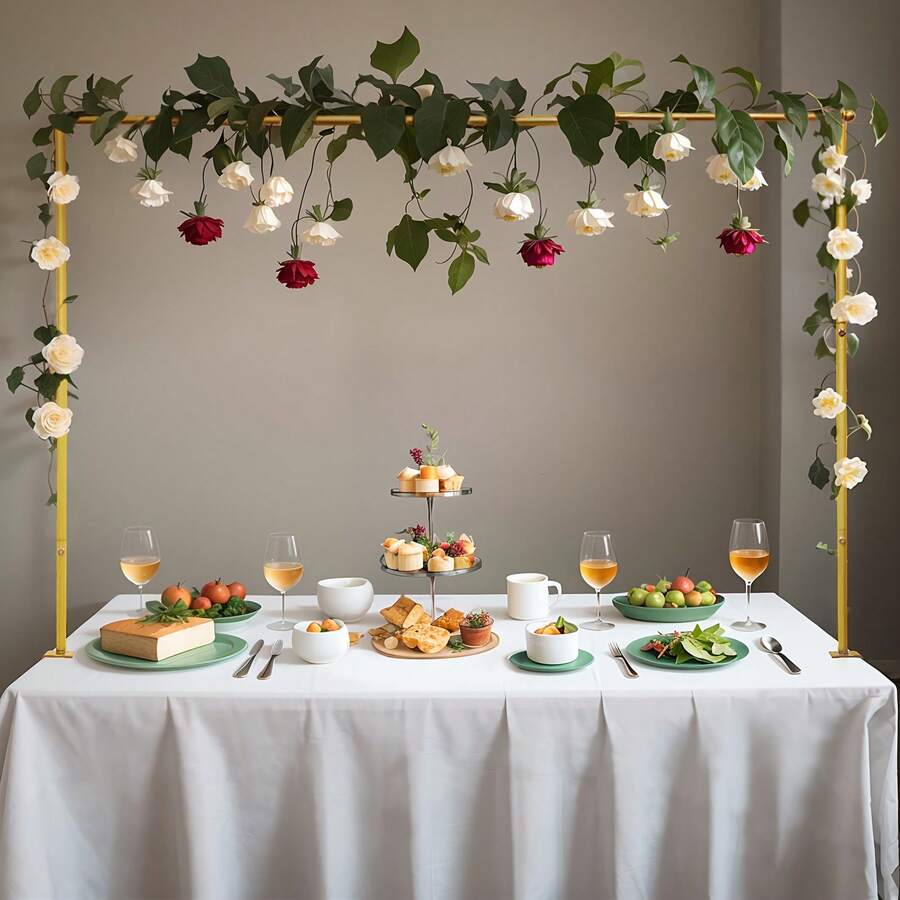 Over The Table Rod Stand With Clamps, Adjustable Table Arch Flower And ...