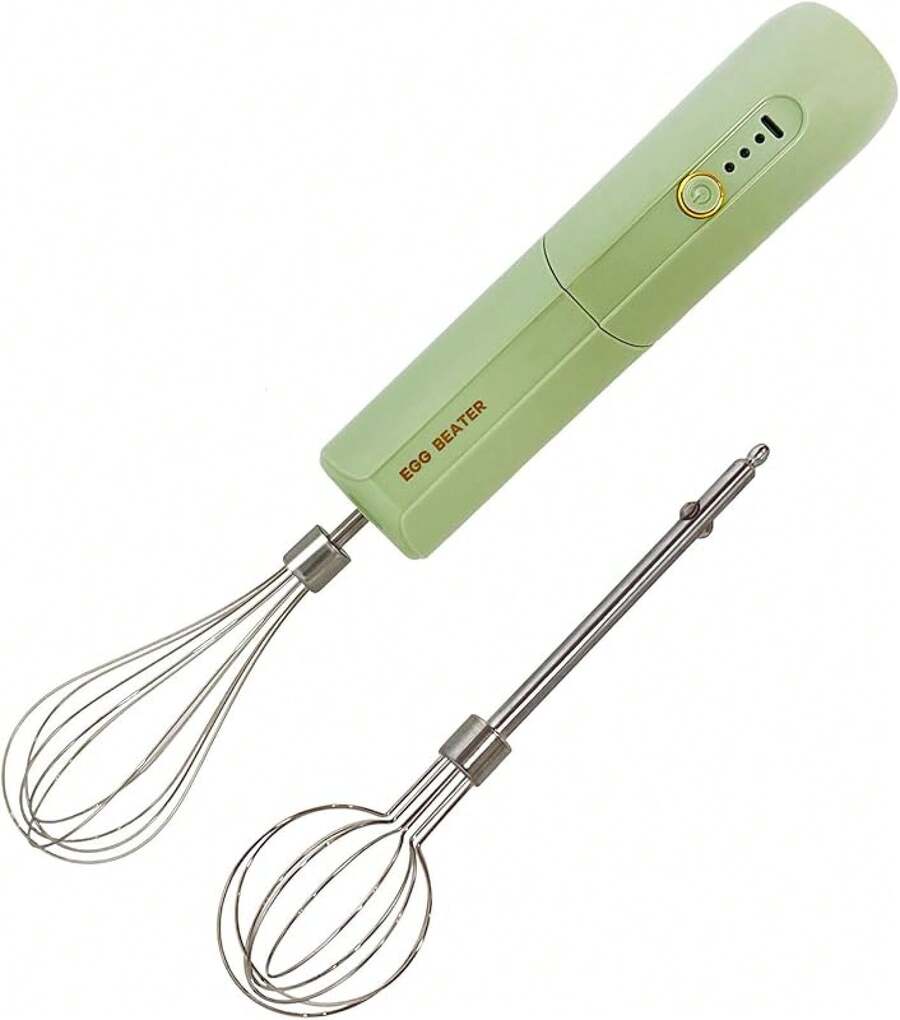 Cordless Hand Mixer, Foldable Design Handheld Electric Whisk With 3 ...