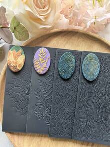 4Pcs New Flower Datura Green Plant Soft Clay Texture Pad Dough ...