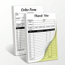 100 Pages/Thank You Receipt, White Yellow Two Copy Carbon Free Receipt ...