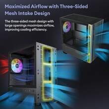 Micro ATX Case, 4 * 120mm ARGB Non-PWM Case Fans Pre-Installed, MATX PC ...