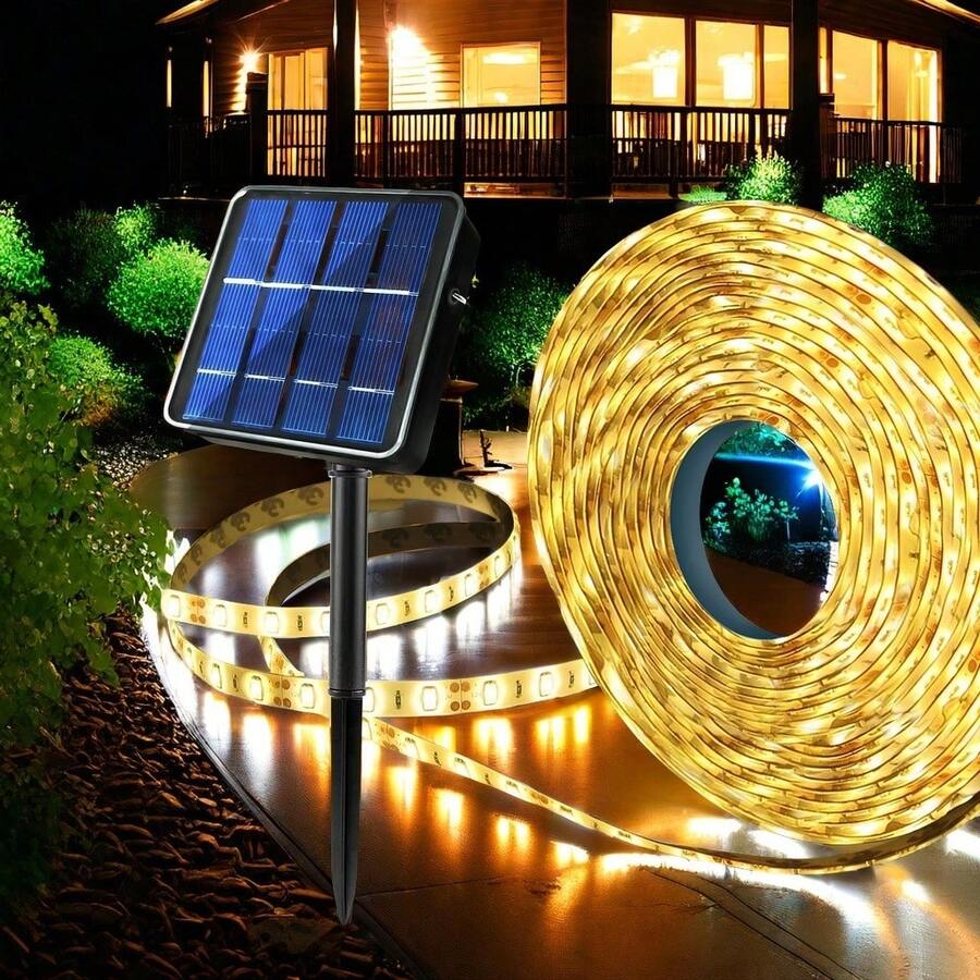Luzes de tira solar, 600LED / 32.8Ft, 300 led / 16.4Ft, tira de luz ...