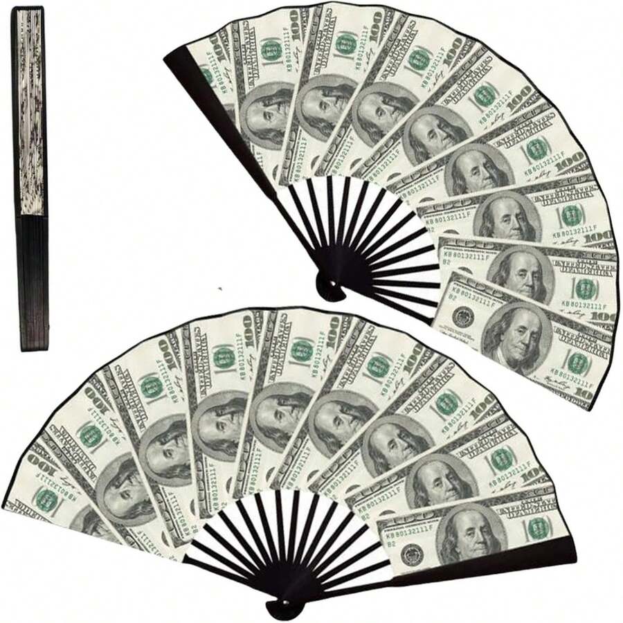 Hand Fans Foldable For Line Dancing Decorative Popping Big Money Fan ...