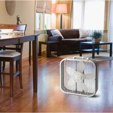 20" Classic Box Fan With Weather-Resistant Motor 3 Speeds 22.5" H White ...